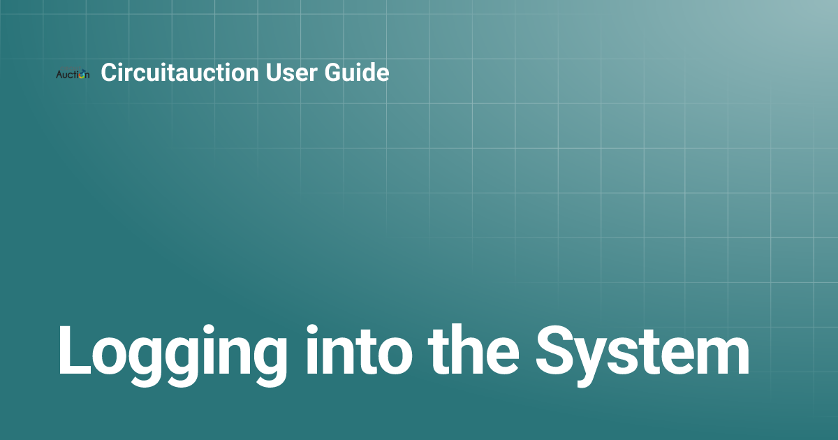 Logging into the System | Circuitauction User Guide